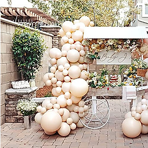 Kozee Double-Stuffed Nude Blush Balloons Different sizes 63 PACK 18+12+10+5 inch Peachy beige Balloon Garland kit For Wedding Birthday baby shower anniversary decorations