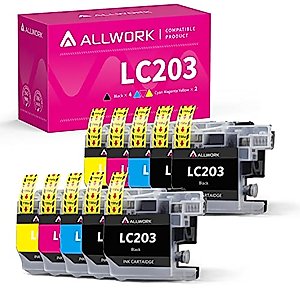 ALLWORK (10 Pack Compatible Ink Cartridge Replacement for Brother LC203 LC203XL LC201 LC201XL for Brother MFC-J460DW J480DW J485DW J680DW J880DW J885DW J4320DW J4420DW J4620DW J5620DW J5520DW J5720DW