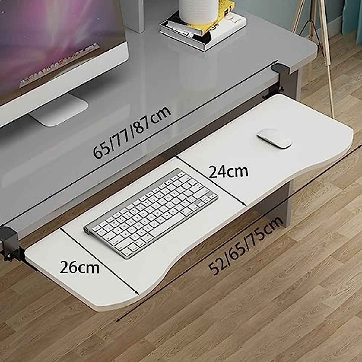 BBAUER Keyboard Tray, Under Desk Keyboard Tray, Desk Keyboard Tray Slide Out, Ergonomic Keyboard Tray, for Home or Office
