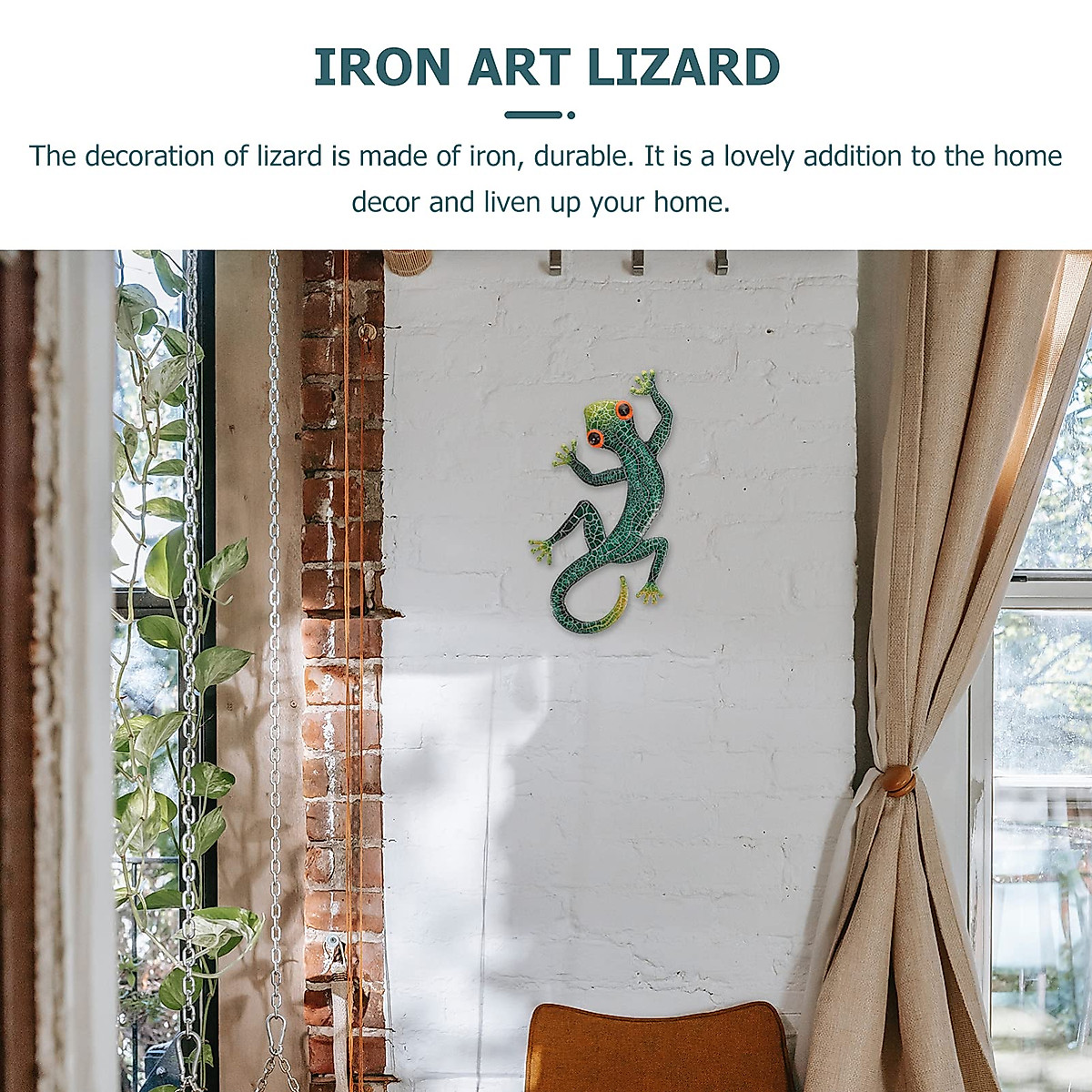 YARNOW Gecko Wall Decoration Garden Lizard Wall Art Metal Outdoor Wall Decor Gecko Sculpture for Home Office Garden Wall Decoration