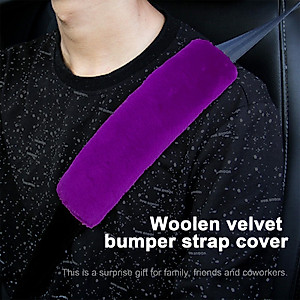 Ziciner 2 Packs Car Seatbelt Covers Shoulder Pad, Universal Soft Faux Sheepskin Shoulder Cover for Comfortable Driving, Fluffy Seat Belt Protector Help to Protect Your Neck and Shoulder (Purple)