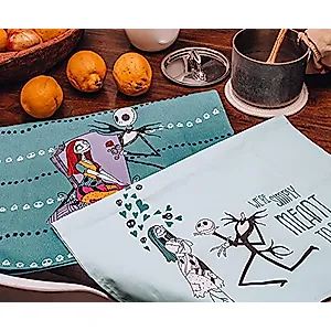 The Nightmare Before Christmas Jack and Sally Cotton Hand Towels, Set of 2 | Quick Dry Wash Cloths Bath Set Collection | Official Disney Home Decor For Kitchen, Bathroom