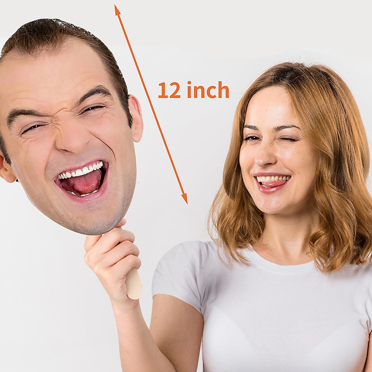 EnjoyView Custom Big Head Cutout on a Stick, Fat Heads, Customize Fun Fathead Cardboard, Personalized Face Signs, Upload Your Photo, Coroplast, 1 Pc, 12” to 18” Tall