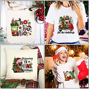 AnyDesign 12 Sheet Christmas Iron On Transfers Patches Xmas Tree Truck Snowman Heat Transfer Iron Patches Merry Christmas Heat Transfer Stickers for DIY Art Craft Clothing Fabric Decor