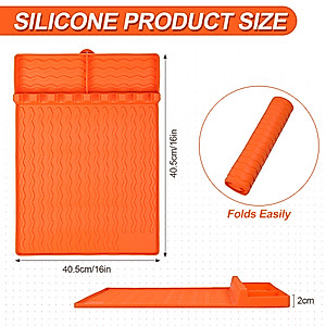 Silicone Griddle Tools Mat for Blackstone, Silicone Grill Mats for Outdoor Grill, Blackstone Silicone Mat, Food Grade Silicone Mat for Barbecue, Kitchen Collapsible Silicone Mat (Orange)