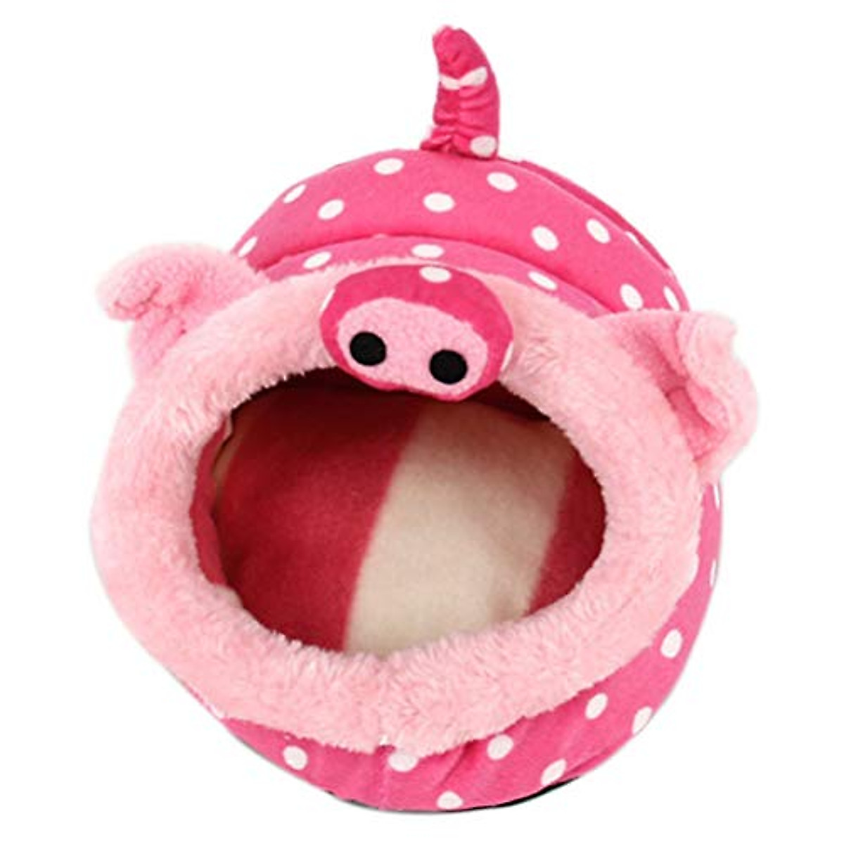 POPETPOP Guinea Pig Bed-Rat Hides,Mini Warm Sleep Pet Cushion Pad Bed Pink Pig Design Cage for Mouse,Hamster,Chinchilla,Sugar Glider,Syrian Hamster,Ferret-Small
