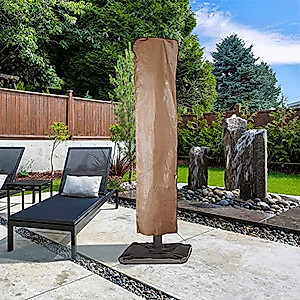 Abba Patio Offset Umbrella Cover, Patio Cantilever Umbrella Cover for 9-11 Ft Outdoor Umbrella, Market Umbrella/Parasol Cover with Zipper and Waterproof, Brown