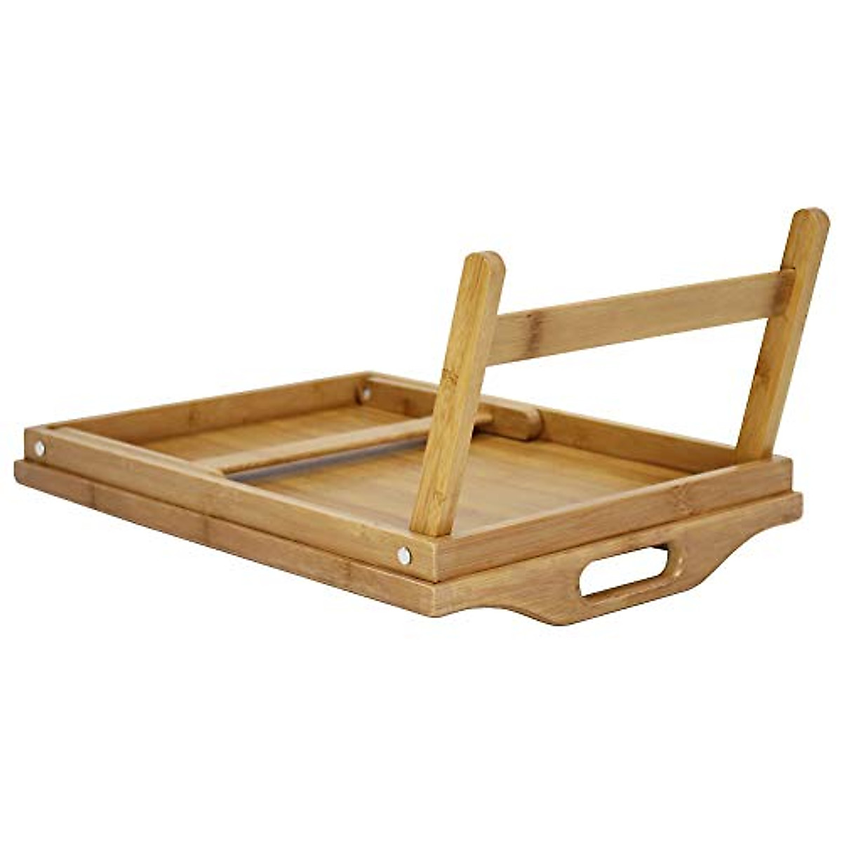 KKTONER Bamboo Bed Tray Table with Folding Legs Foldable Serving Portable Laptop Tray Snack Tray Breakfast Tray Bed Table Drawing Table