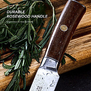 KYOKU Carving Knife Set, Daimyo Series 8" Carving Knife and Fork, Japanese 440C Stainless Steel Brisket Knife for Meat, Meat Carving Slicing Cutting Set with Rosewood Handles Mosaic Pins Sheath & Case