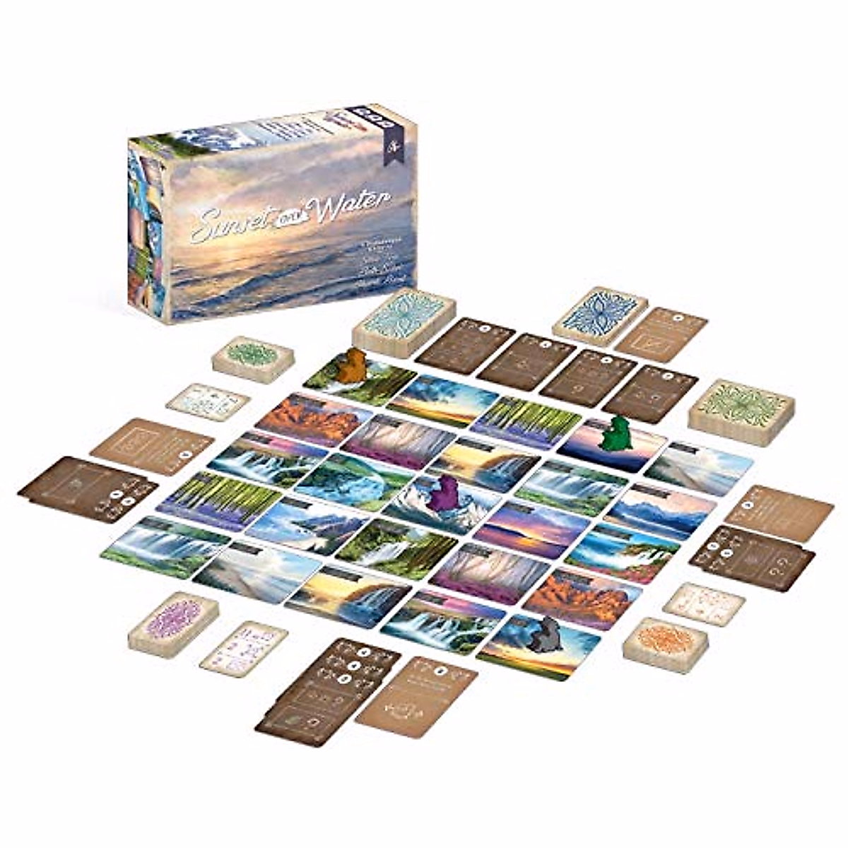 Sunset Over Water Card Game – A Picturesque Game of Painting Landscapes and Exploring Nature by Pencil First Games for 1-4 Players