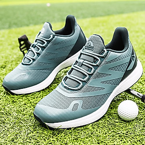 Zakey Golf Shoes Men Professional Golf Wears Breathable Spikeless Golfers Sneakers Anti Slip Walking Footwears Light Blue