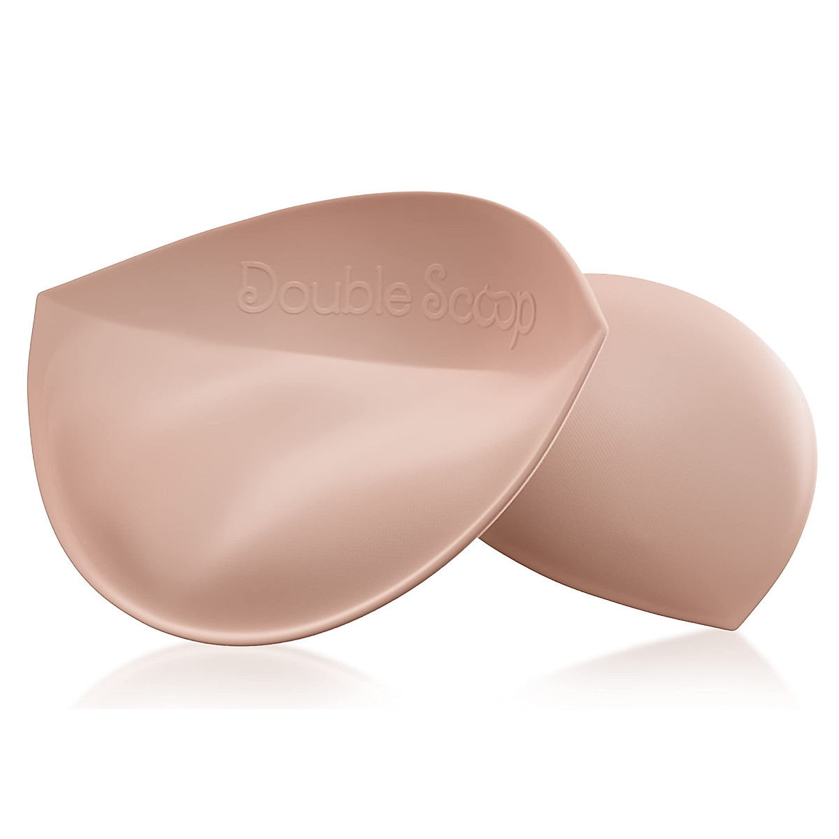Double Scoop® Push Up Inserts w/Bonus Tape Sticky Strips, Instant Breast Implants, Replacement Bra Pads, Padded Bralette Hack, Breast Lift, Foam Bra Filler Insert, Bra Stuffer, Cup Size D (Nude)