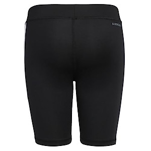 adidas Girls' Little Detached Waistband 3 Stripe Bike Short, Black, Small (7/8)