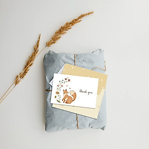 Gooji 4x6 Woodland Thank You Cards with Envelopes (Bulk 20-Pack) Matching Peel-and-Seal Envelopes Assorted Bulk, Watercolor Birthday Party, Baby Shower, Weddings, Greeting, Blank Notes Stationary