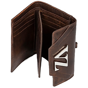 VELEZ Small Wallet for Women - Tan Full Grain Leather Wallet - Trifold RFID Blocking Wallet - Slim Wallet with Coin Purse