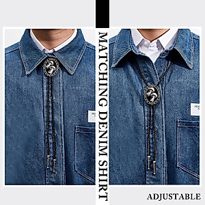 Bolo Tie Bolo Tie for Men Mushroom Bolo Tie Western Bolo Tie Cowboy Necktie Accessories Punk Retro Unisex Jewelry for Men Women(Mushroom)