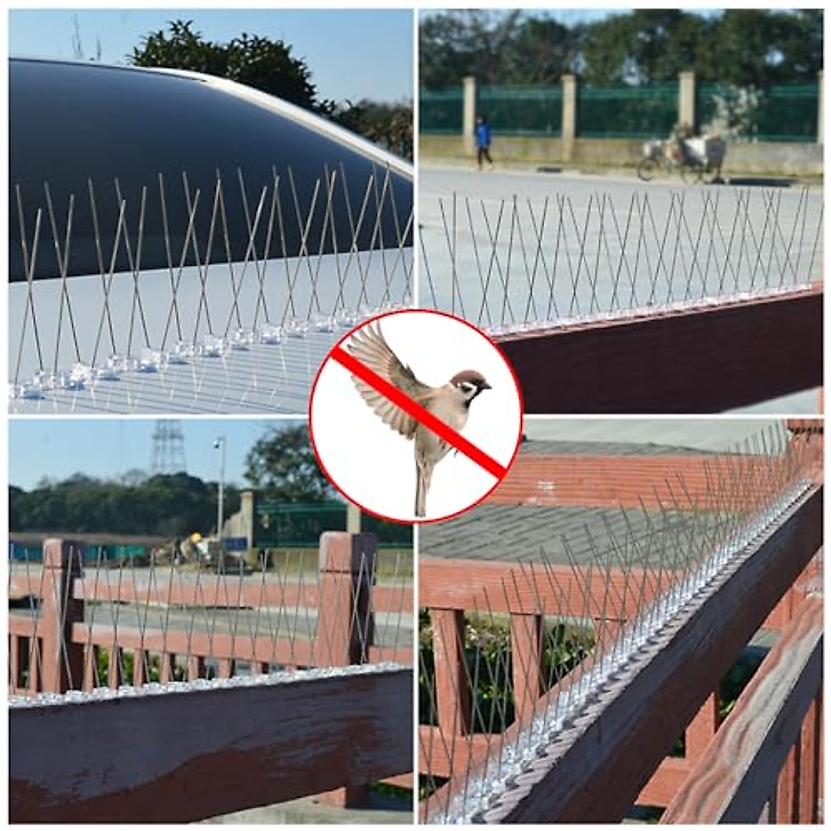 Cabilock Bird Spikes Stainless Steel Bird Blinder Bird Repellent Deterrent Spikes for Pigeons Birds