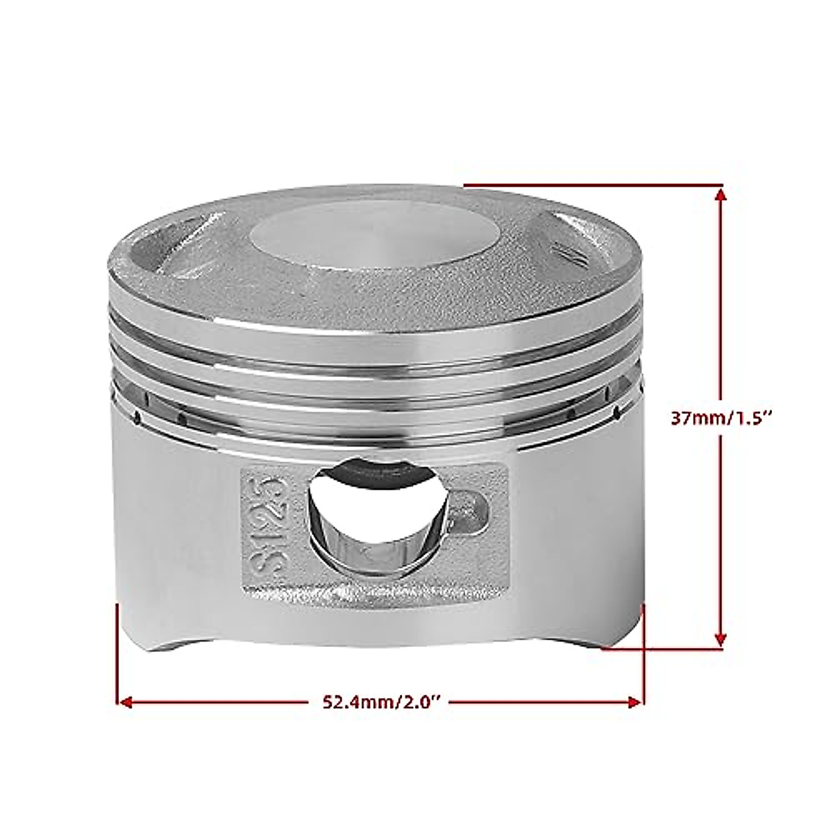 PRO CAKEN 52.4mm Engine Piston Kit, Piston Rings Gasket Set Bore Universal Rugged Strict Standard High Strength for 110cc 125cc ATV Dirt Pit Bike Go Kart