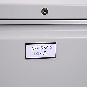 MasterVision Magnetic Data Card Holders, 3 x 1-3/4 Inches, Black, Pack of 10 Holders