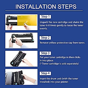 NUCALA DR-223 DR223 Compatible DR223CL DR-223CL High Yield Drum Unit Replacement for Brother HL-3210CW HL-3230CDN DCP- L3550CDW MFC- L3730CDW HL-3230CDW MFC-L3770CDW Printer (Black, 2-Pack)