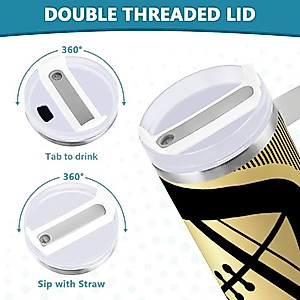 40 Oz Gold American Football Vacuum Insulated Tumbler with Lid and Straw Travel Coffee Tumbler
