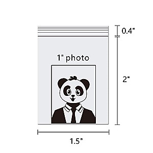 Small Zipper Bags for Jewelry 300pcs 1.5" x 2" Clear Resealable Zipper Poly Bags Tiny Plastic Bags 2 Mil for Jewerly Vitamins Beads Crafts Coins Candy (8 Sizes to Choose from)