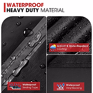 Unicook 28 Inch Griddle Cover for Blackstone and Nexgrill Cooking Station, Heavy Duty Waterproof Flat Top BBQ Grill Cover with Sealed Seam, Includes Support Pole, Black