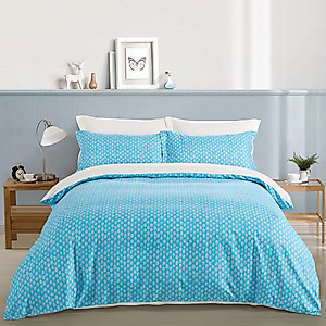 Chanasya Premium Blue Aqua Abstract Duvet Cover Set - Vibrant Colorful Boho Art Print 3-Piece King Size Lightweight Reversible Microfiber Comforter Cover - Ultra Soft Breathable Stain Resistant