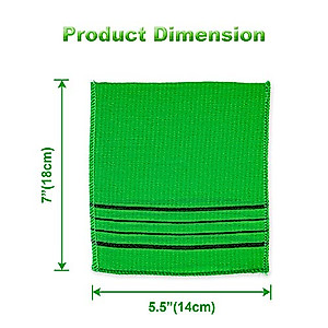 [Variety Pack] Korean Asian Exfoliating Washcloth - Scrubbing Cloth for Removing Dead Skin Callus, Cleaning Pores and Reducing Acne Breakout, Reusable (Green 4pcs + Red 4pcs)