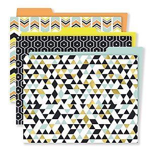 Carson Dellosa Aim High Decorative File Folders—11.75" x 9.5" Multi-Pattern Colored File Folders for Filing Cabinet, Office or Classroom File Organization (6-Pack)