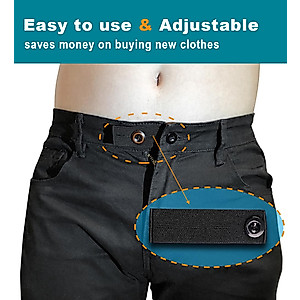 YUANHANG 15Pcs Waist Extender for Pants Jeans: Elastic Waistband Button Expander for Women Men