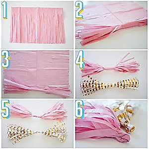 HappyField Teal White Gold Tissue Paper Tassel Garland for Birthday Party, Hen Party, Bridal Shower, Baby Shower, Wedding, Bachelorette, Table Decor Event & Party Decorations, DIY Kits