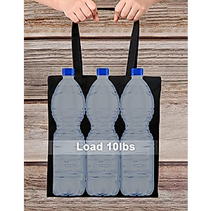 Canvas Tote Bag. 6|12|16 Bags Thickening Series of Grocery Blank Canvas Bags Suitable for DIY gifts, Heavy Duty, Promotions, Black, 12-Pack