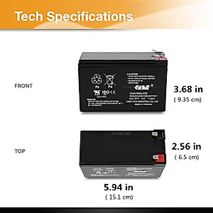 Casil 12v 7.2ah Rechargeable Battery - APC UPS Replacement Battery for SMT750US, SUA750, SMT750, (RBC48), UPS Batteries, 12V 7.2Ah Deep Cycle Batteries with F2 Terminal 2 Pack