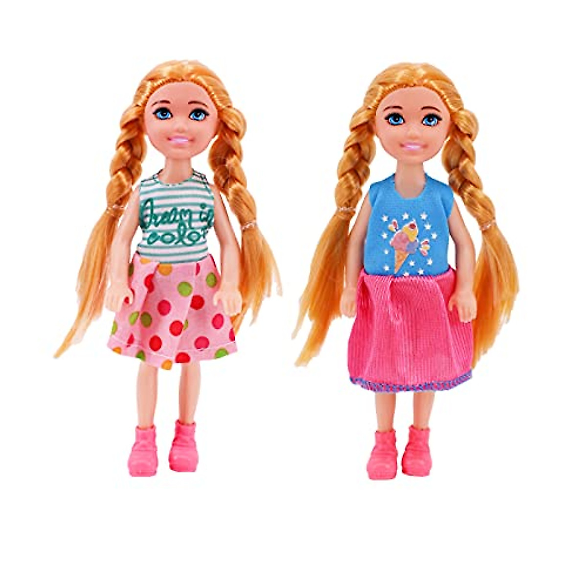 Lembani 20 Sets 6 inch Chelsea Girl Doll Clothes Set. Coloful 20 Dresses Clothes and Accessories Kids Birthday Gift for 3 to 7 Year Olds