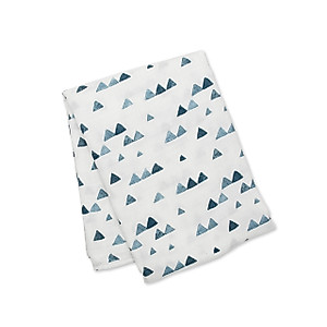 lulujo Baby Muslin Silky Soft Swaddling Blanket, Navy Triangles, 47 x 47-Inches