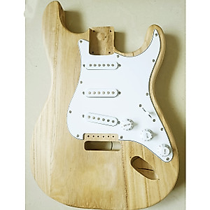DIY Electric Guitar Kits Strat Style Beginner Kits 6 String Right Handed with Paulownia Wood Body Maple Neck Rosewood Fingerboard Chrome Hardware Build Your Own Guitar.