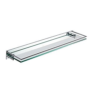 Ginger 2835T-24/PC Surface Tempered Glass Bathroom Toiletry Shelf, Polished Chrome