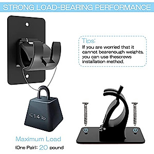 AMZONHOME 4 Pieces Self Adhesive Curtain Rod Bracket, Universal Plastic Holders, No Drill Brackets Hooks for Bathroom, Bedroom, Livingroom, Kitchen (Black)