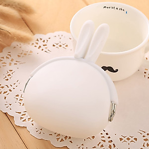 Cartoon Silicone Rabbit Bunny Purse Coin Key Holder Clutch Girls Wallet Cute Thin Checkbook Wallets for Women