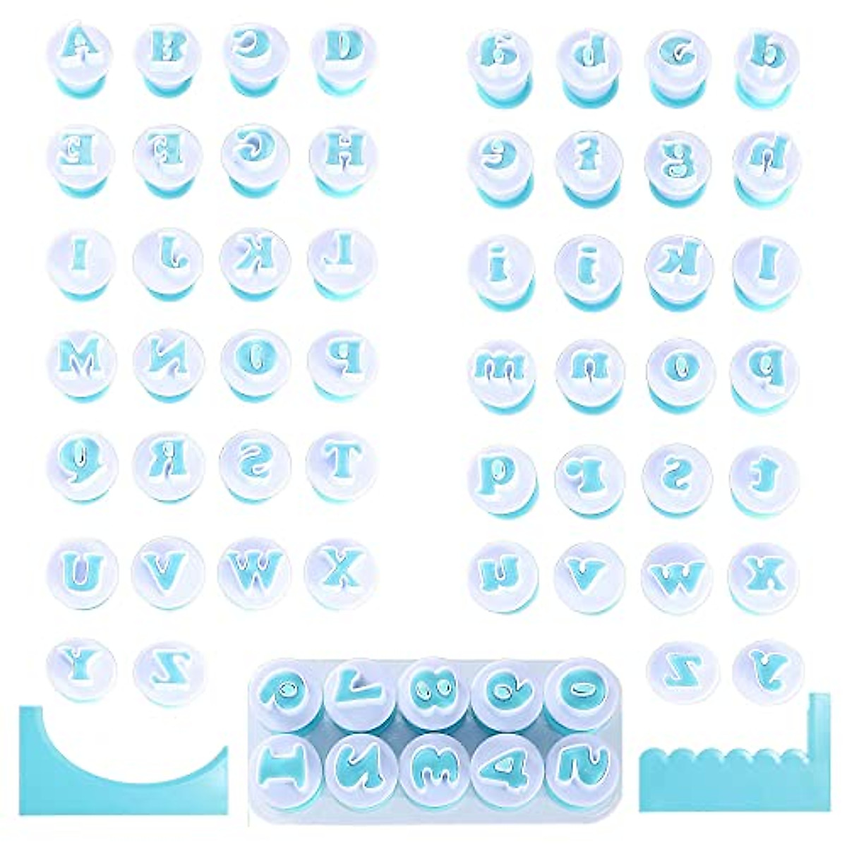 Nuoda Fondant Alphabet/Letter Cutters and Number set,Cake Biscuit Mold,Cake Decorating Tools, Cookie Stamp Impress,Embosser Cutter,DIY Sugar Cookies Chocolate Plunger(3 Set of Number and Letters)