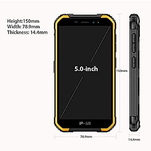 Ulefone Rugged Smartphone Unlocked, Armor X6 (2022) IP68 Waterproof Cell Phone, 5.0 inch, Android 9.0 2GB+16GB, 4000mAh Battery, Global 3G Dual SIM, LED Light, Face ID Compass+GPS Shockproof (Orange)