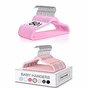 BAGAIL Pack of 100 Velvet Hangers (50 Pink & 50 BlushPink