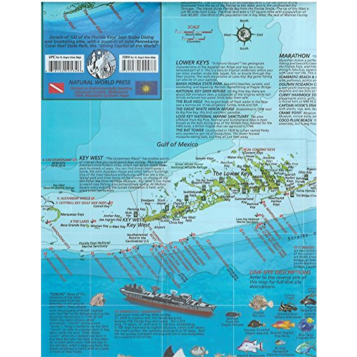 Florida Keys Dive Map Waterproof Map by Frank Nielsen