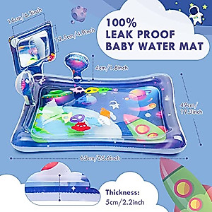 AURUZA Inflatable Tummy Time Mat - Baby Toys for 3 6 9 Months Infant Sensory Development, Tummy Time Toys for Baby Gifts, Great Gift Idea for Newborns
