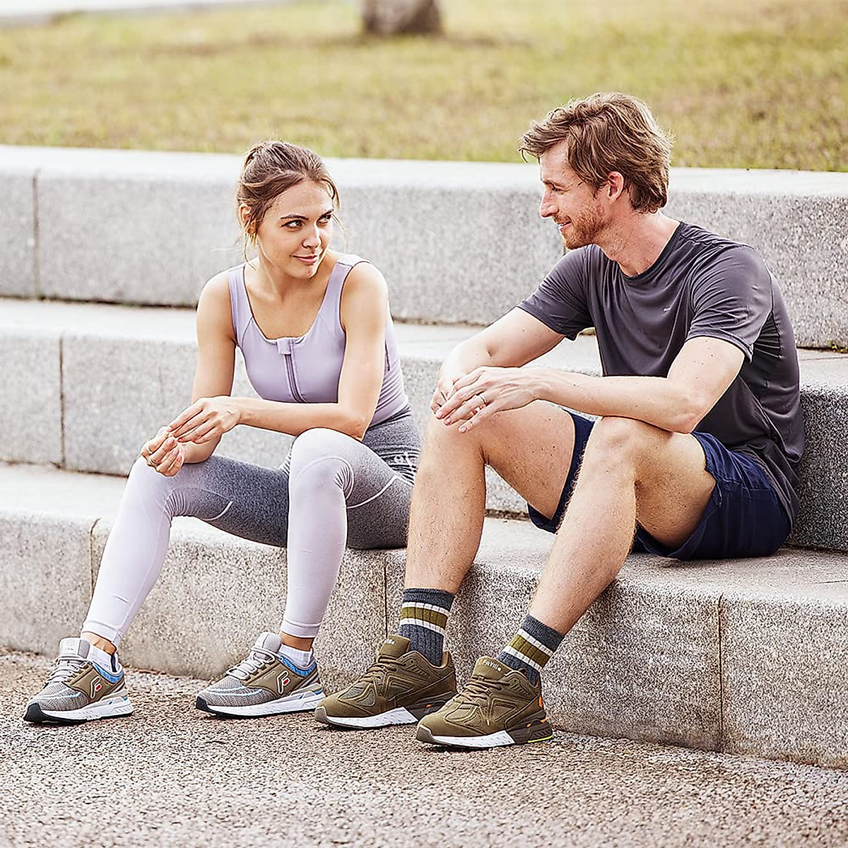 FitVille Wide Walking Shoes for Men Wide Width Sneakers for Flat Feet Arch Fit Heel Pain Relief - Rebound Core (10 Wide, Army Green)