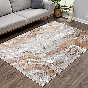 LUXE WEAVERS Marble Abstract Area Rug, Beige 6x9