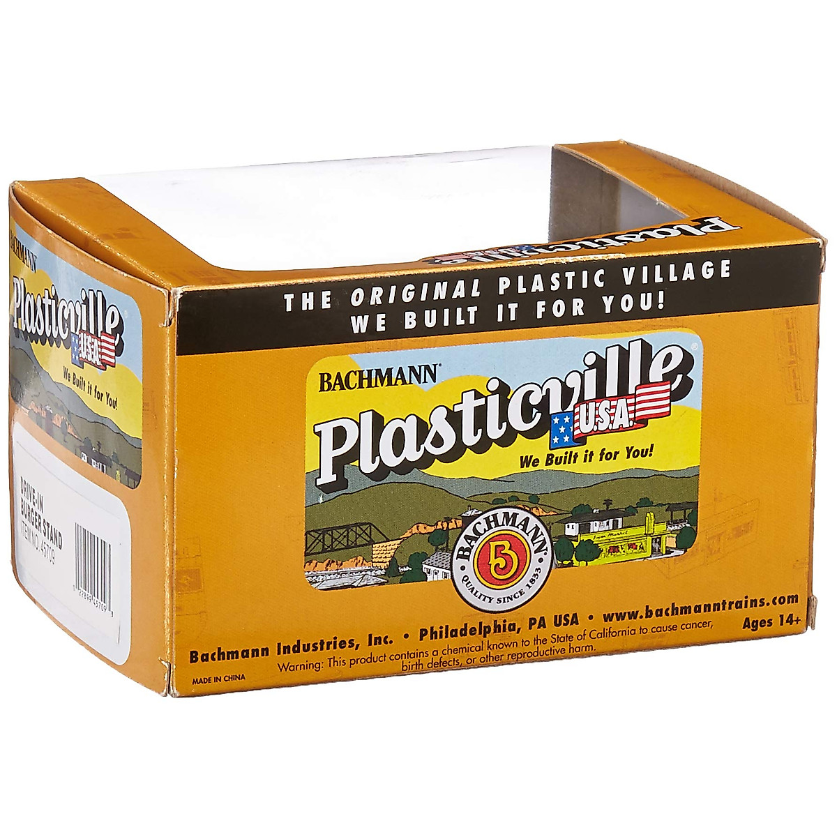 Bachmann Trains - PLASTICVILLE U.S.A. BUILT-UP BUILDING - DRIVE-IN HAMBURGER STAND - N Scale (45709)