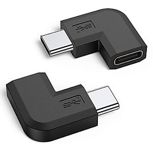 Right Angle USB C Adapter (2 Pack),3.1/10Gbps Right & Left Angled 90 Degree USB Type C Male to Female Extension Connector for MacBook Pro,Nintendo Switch,Laptop,Tablet,Mobile Phone,Oculus Quest Link
