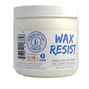 Penguin Pottery - Premium Ceramic Wax Resist for Pottery Glaze, Ceramic Slip Clay, and Ceramic Glazes - Alternative to Latex Resist for Pottery - Ceramic Sealant for Pottery - 1 Pint | 473 ml